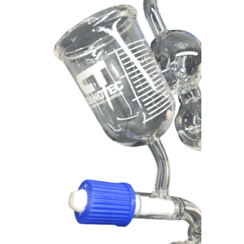 Conexão tipo Kjeldahl com Copo Dosador Válvula Rosca Stop Flow em Vidro ...